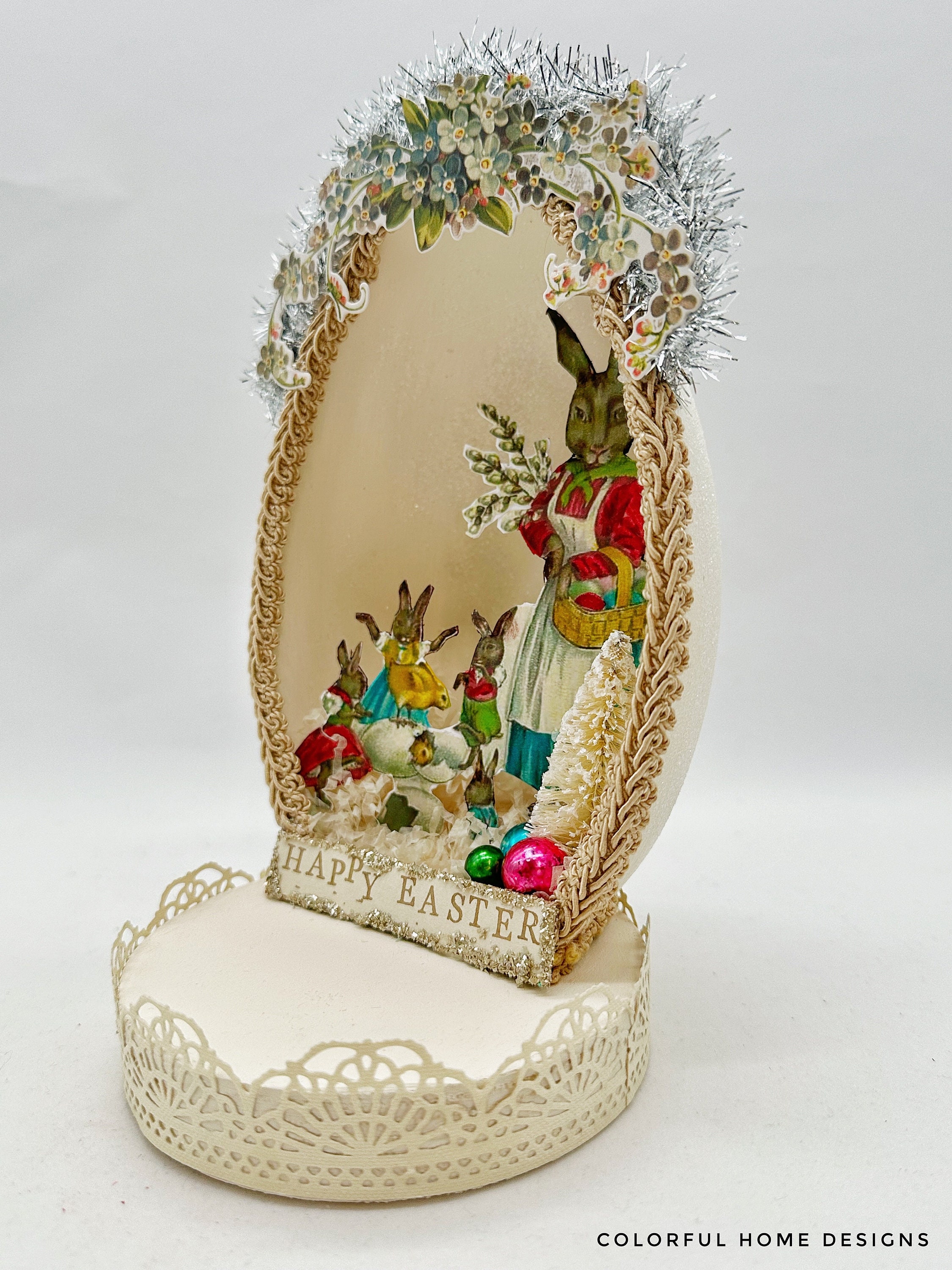 Vintage Style Easter Decor, Panoramic Easter Egg, Easter Diorama ...