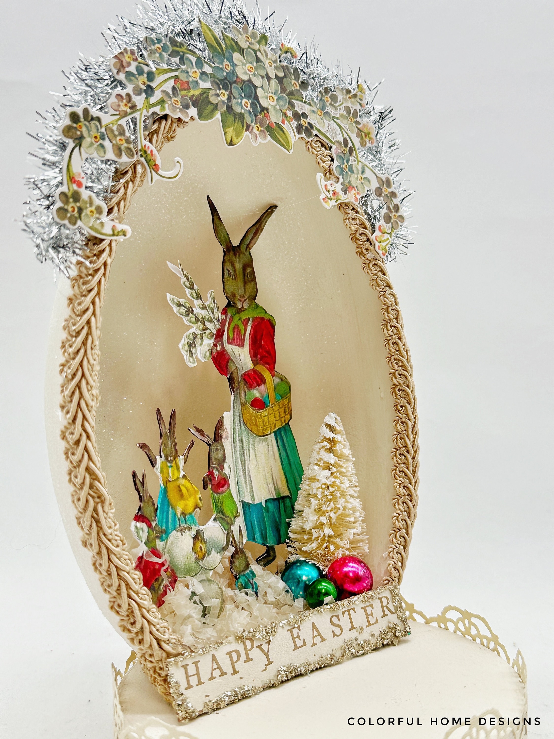 Vintage Style Easter Decor, Panoramic Easter Egg, Easter Diorama ...
