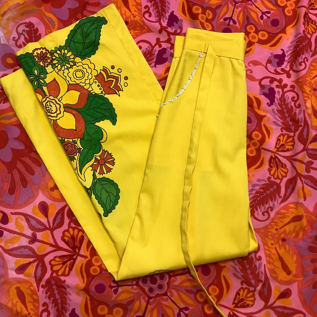 Vintage 60's/70's Hand Painted Flares - Etsy