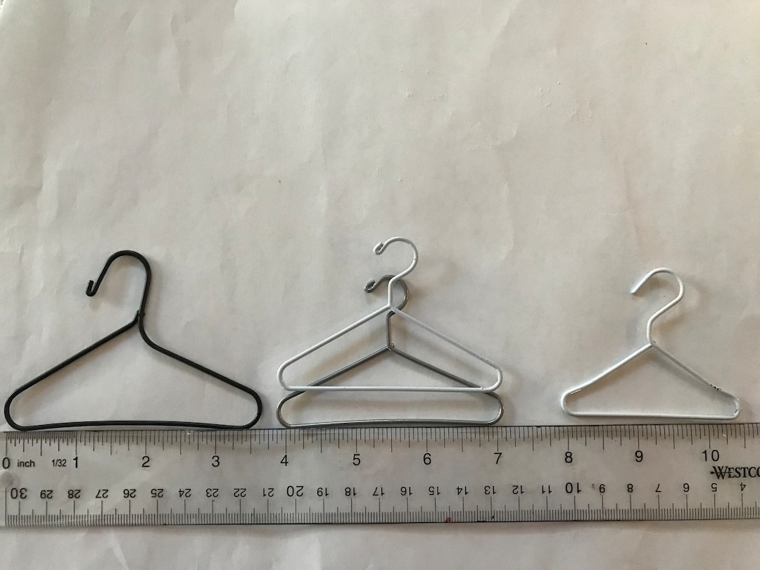 Miniature Hanger Clothes Hanger for Dolls or Ornaments Coated Wire One ...
