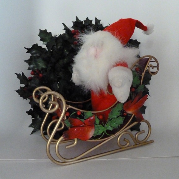 Christmas Decoration of Santas Gold Ornate Sleigh. | Etsy