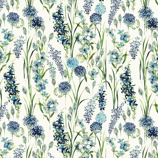 Botanical Blue Fabric - Etsy