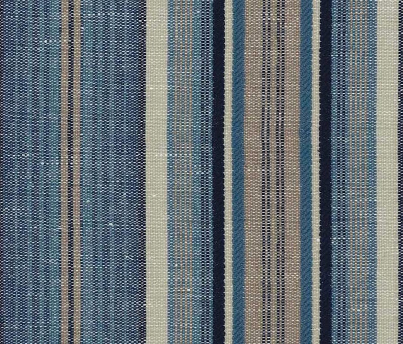 Blue Striped Upholstery Fabric - Blue Taupe Fabric for Furniture ...