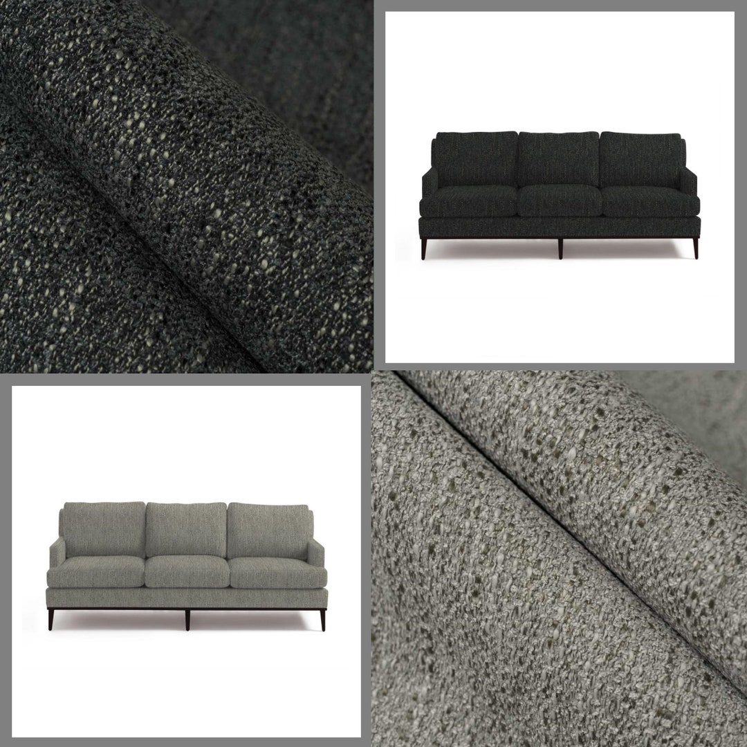 Charcoal Grey Upholstery Fabric Light Grey Cleanable Tweed Fabric for ...