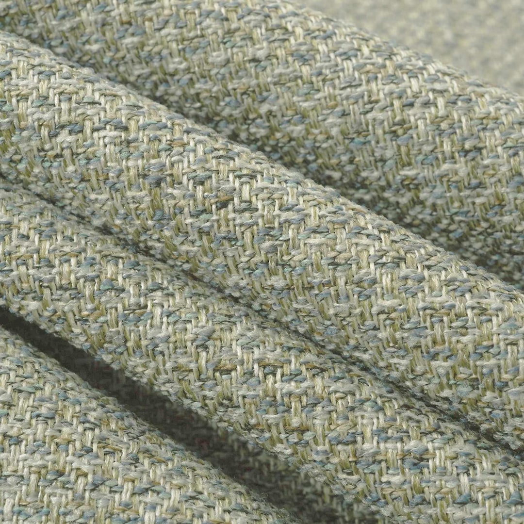 Aqua Blue Tweed Upholstery Fabric for Furniture - Chartreuse and Aqua ...