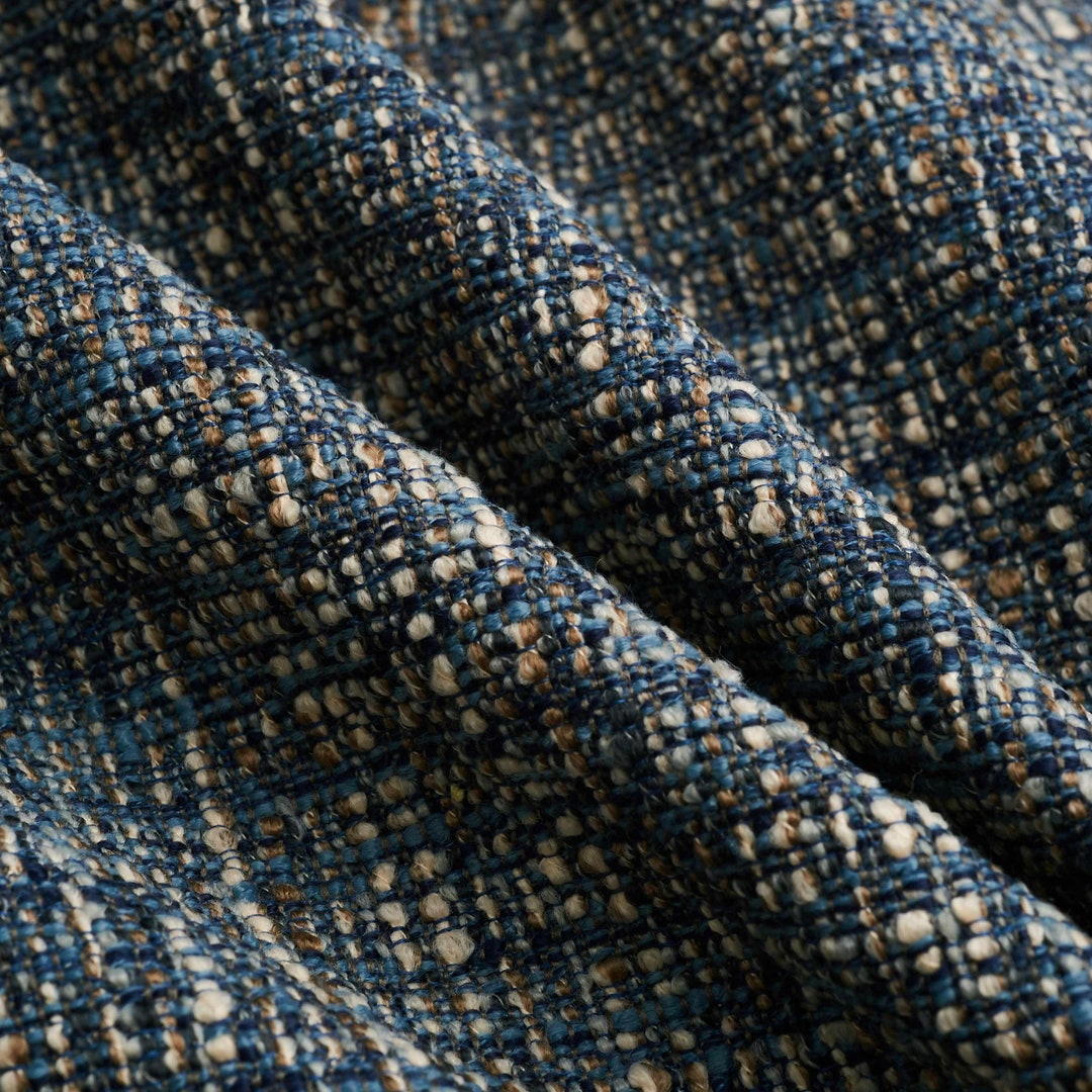 Dark Blue Woven Upholstery Fabric for Furniture - Navy Blue Tweed ...