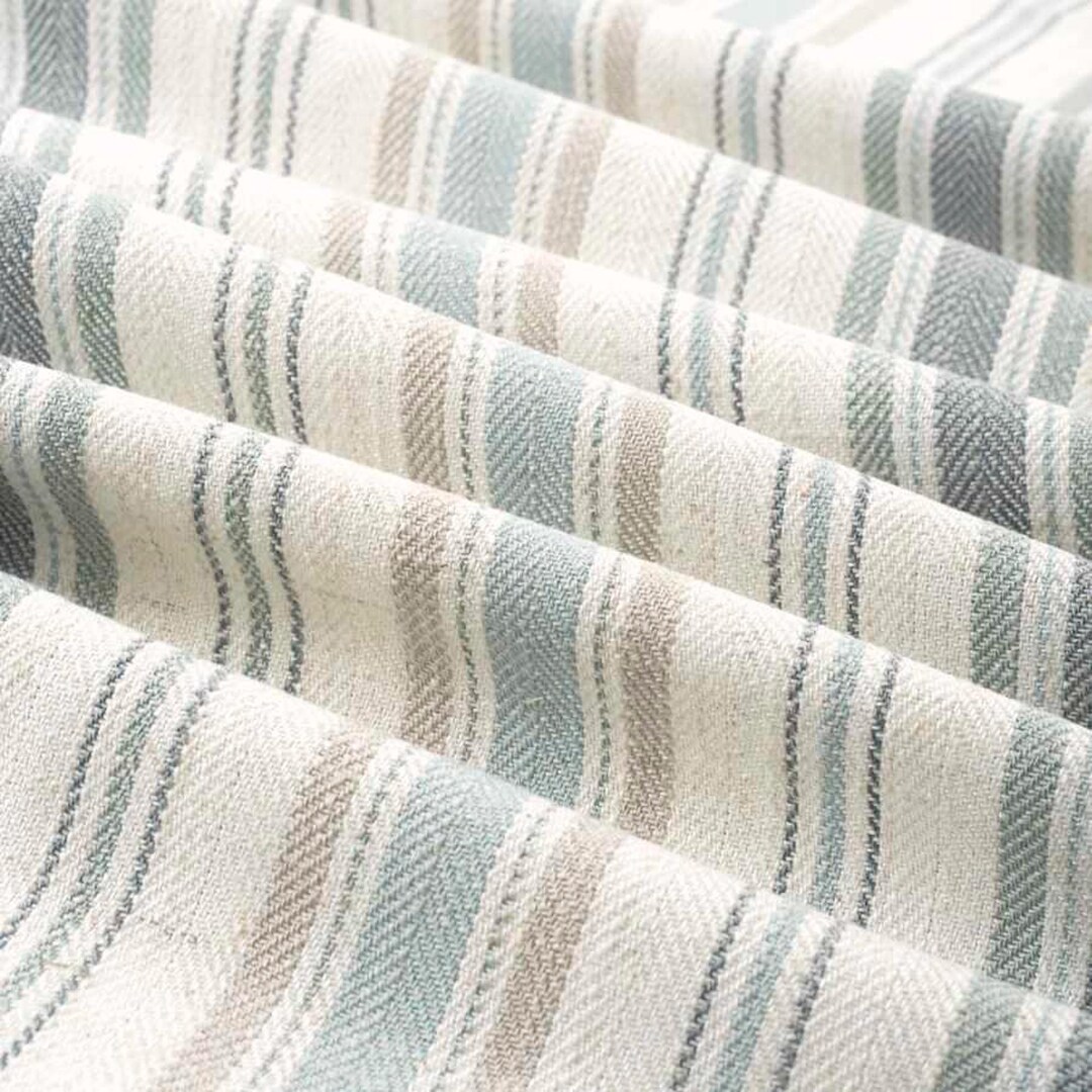Aqua Upholstery Fabric - Aqua Blue Striped Material for Drapery and ...