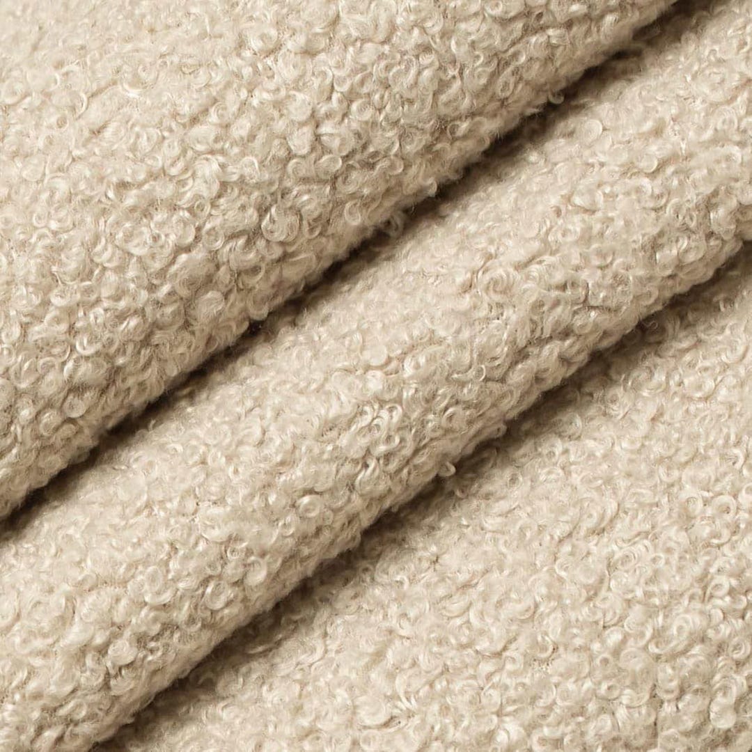 Ivory Boucle Upholstery Fabric - Cream Colored Textured Fabric for ...