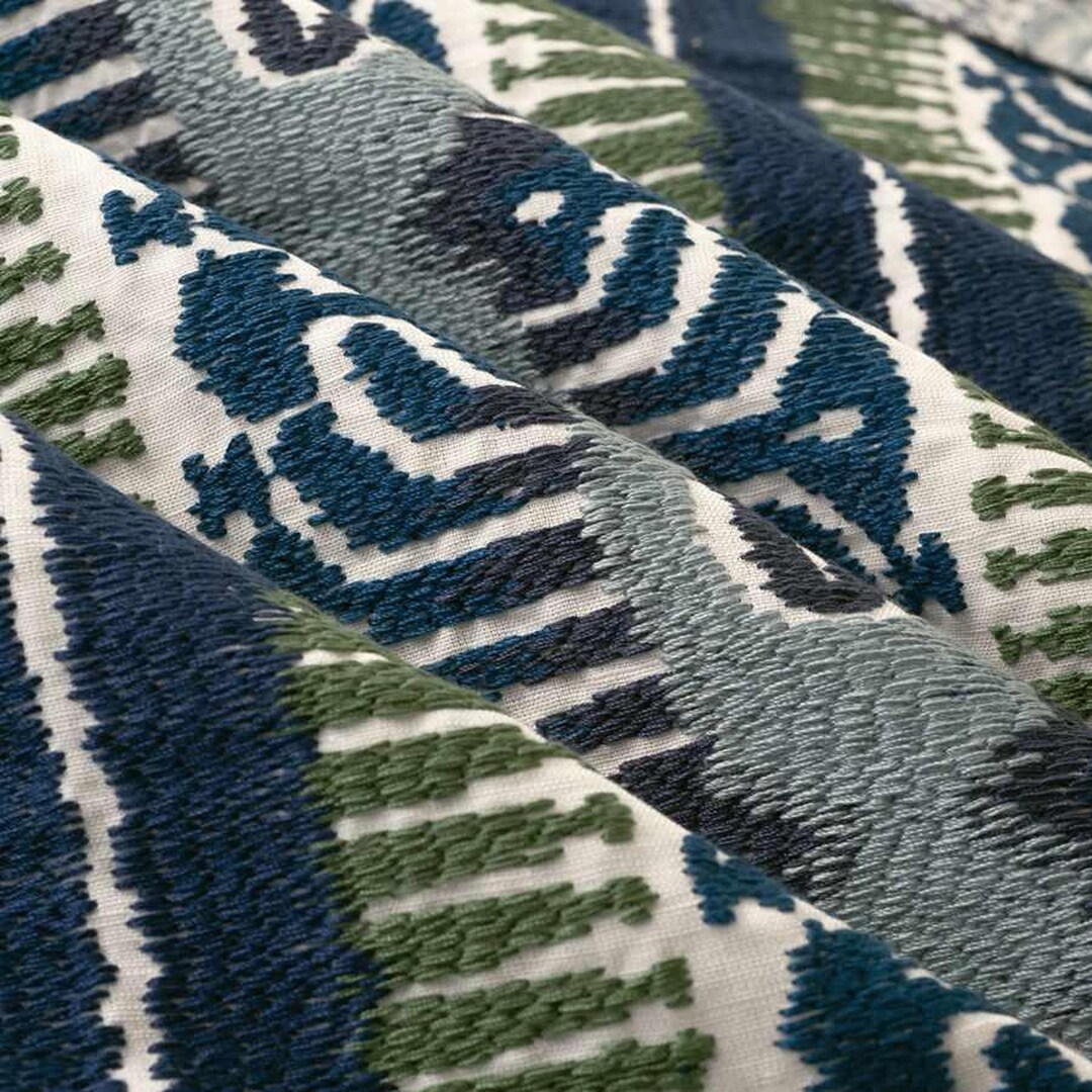 Navy Blue Embroidered Fabric - Multicolored Embroidered Fabric for ...
