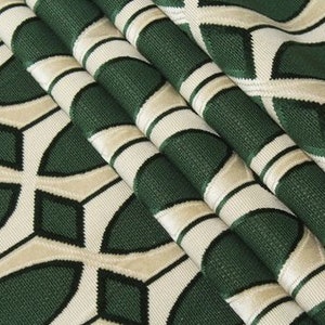 Dark Green Velvet Upholstery - Forest Green Geometric Cut Velvet Fabric ...