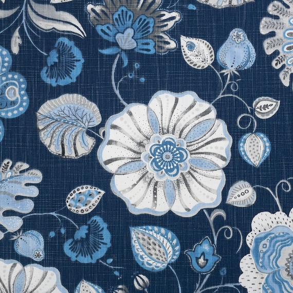 Navy Blue Print Fabric