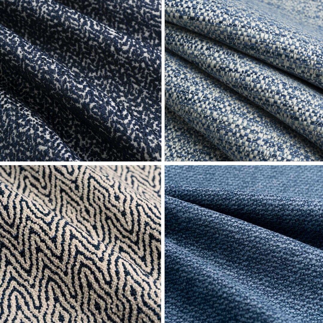 Navy Blue Crypton Upholstery Fabric for Furniture Blue Stain Resistant ...