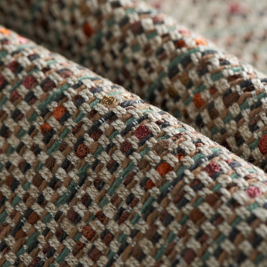 Teal Orange Tweed Upholstery Fabric Lavender Woven Fabric - Etsy UK