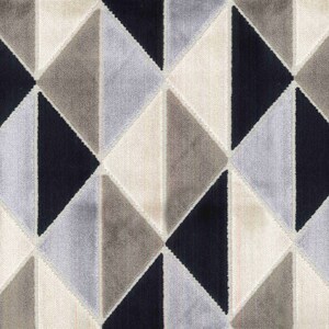 Blue Grey Velvet Upholstery Fabric for Furniture Geometric Velvet ...