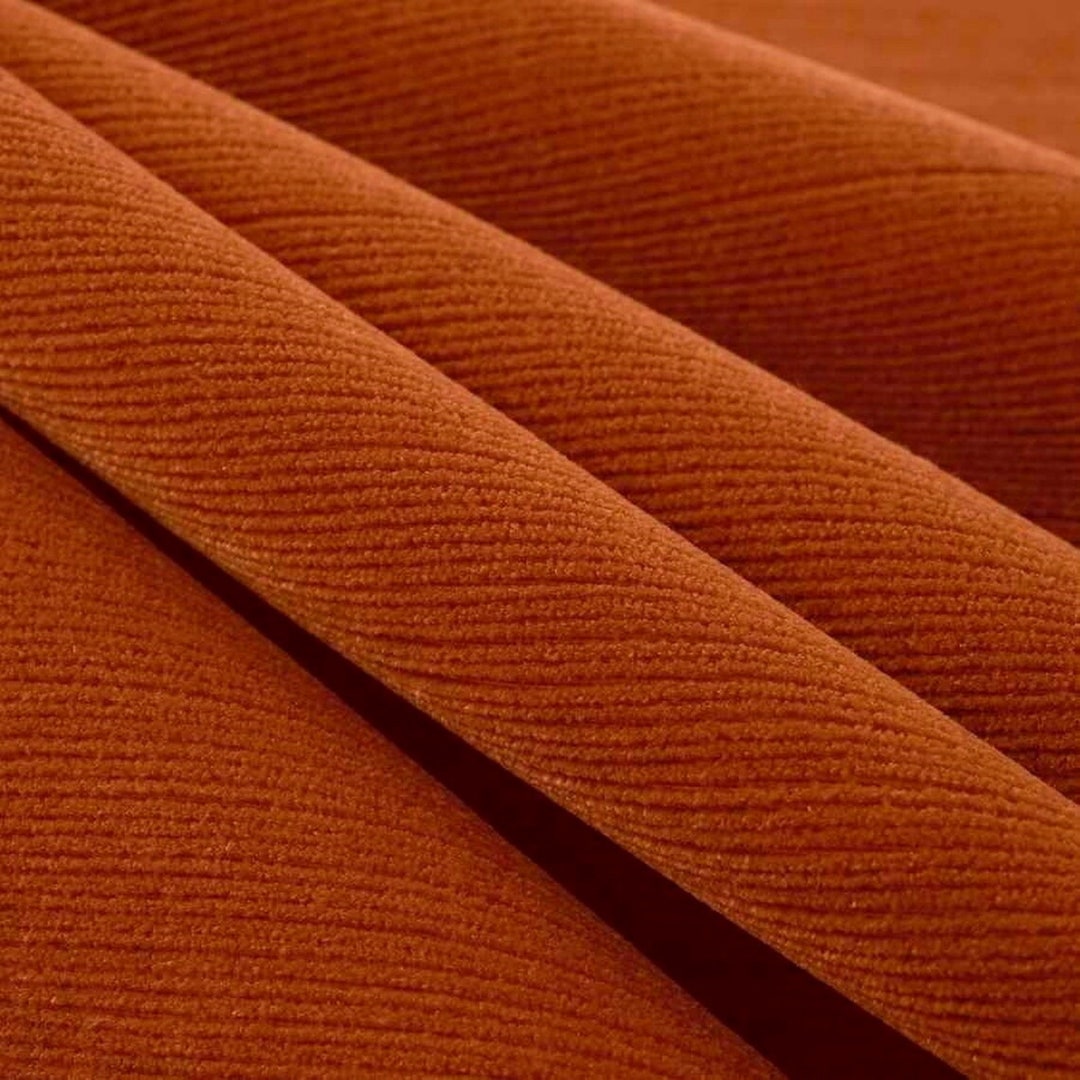 Orange Velvet Upholstery Fabric - Solid Color Velvet Fabric for ...