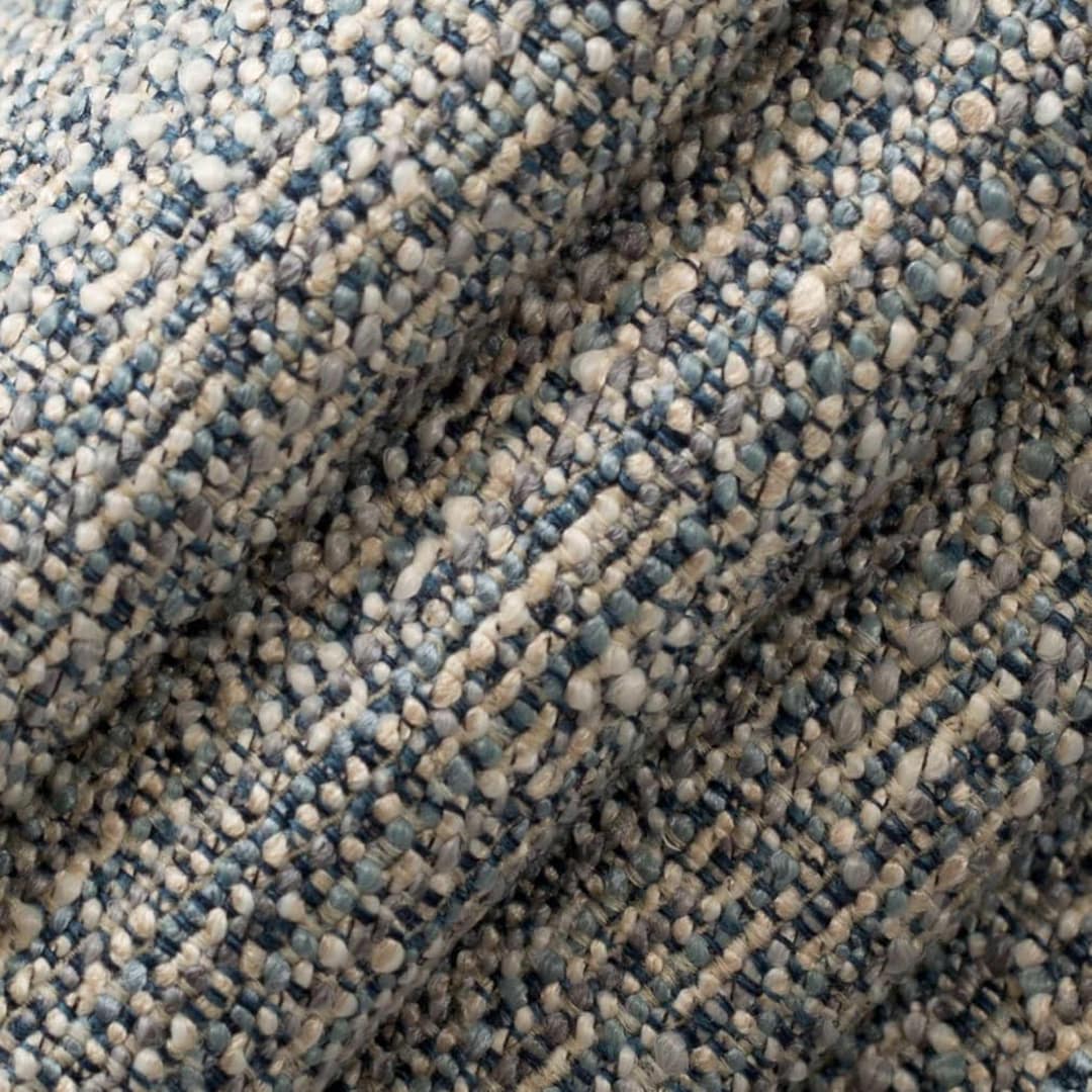 Light Blue Tweed Upholstery Fabric - Blue Brown Fabric for Furniture ...