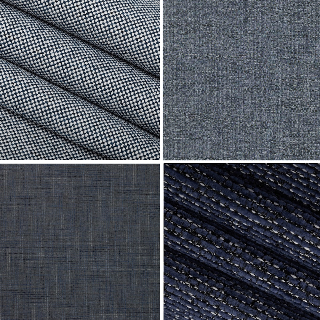 Navy Blue Tweed Upholstery Fabric Denim Blue Fabric for Furniture Dark ...