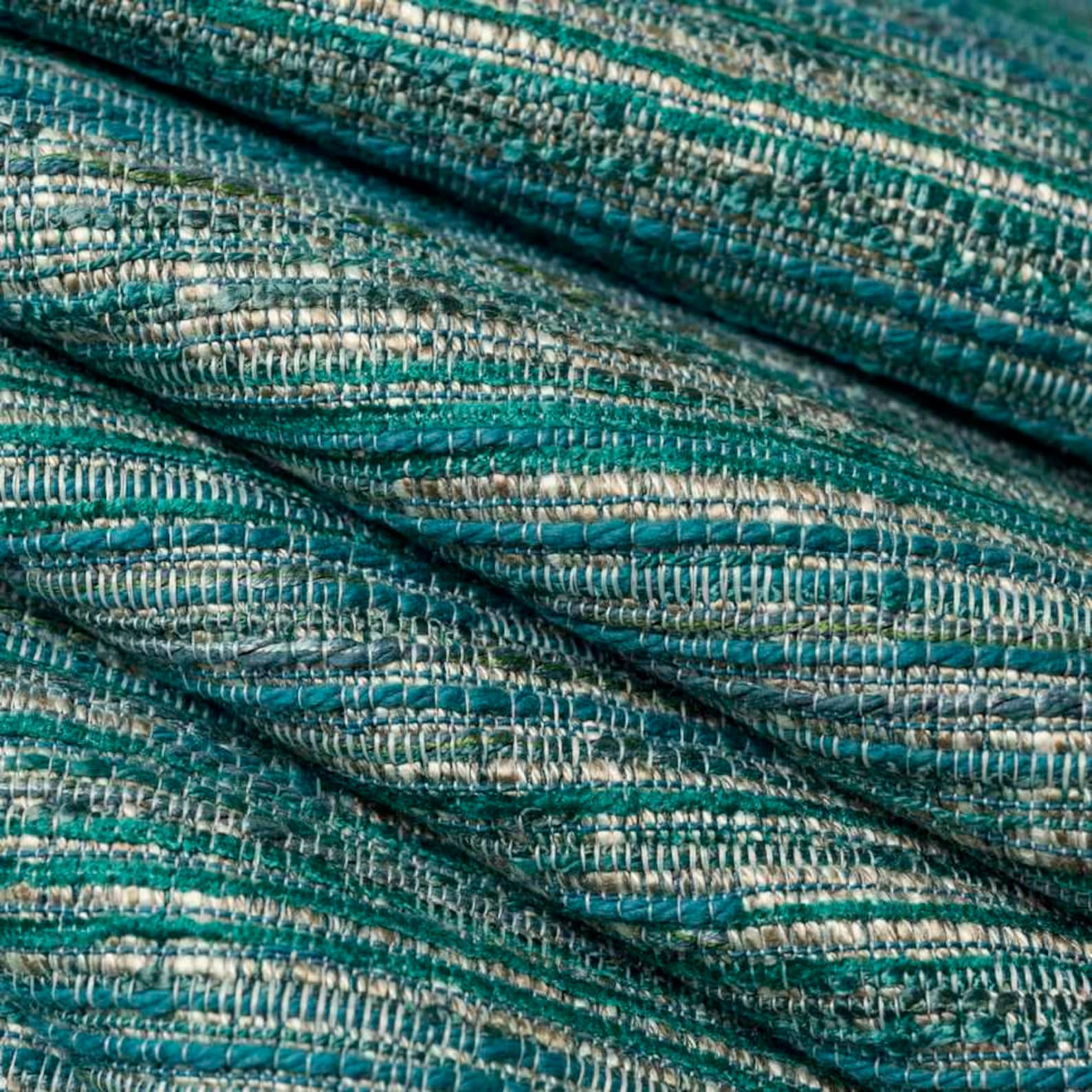 Teal Woven Upholstery Fabric for Furniture Contemporary | Etsy