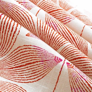 Pink Orange Upholstery Fabric - Multicolored Fabric for Furniture ...