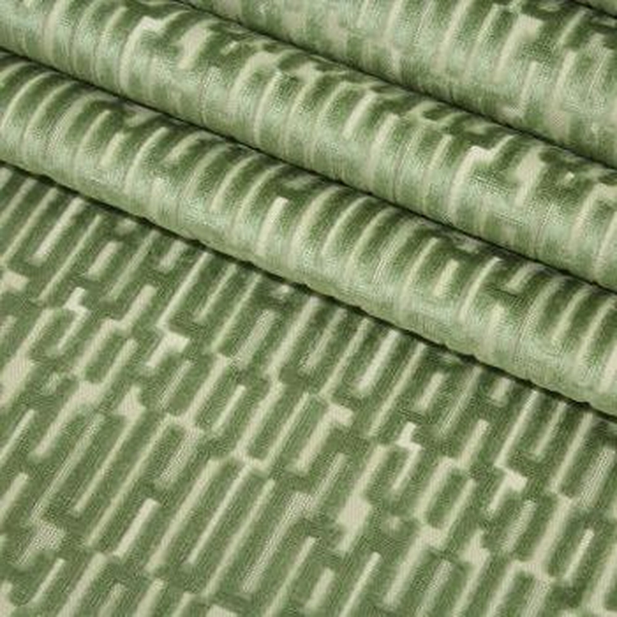 Green Crypton Velvet Upholstery Fabric - Light Green Geometric Velvet ...