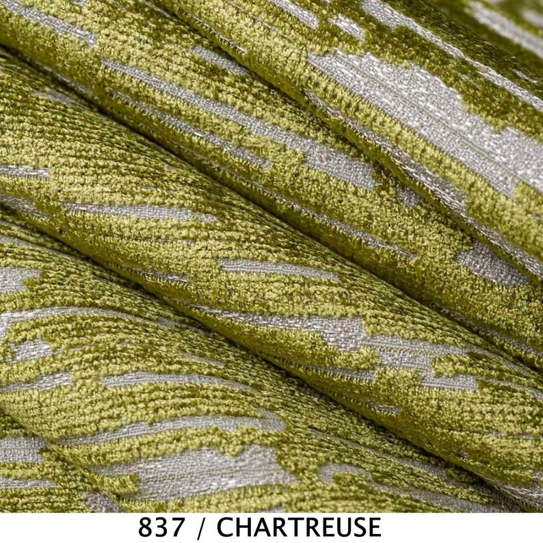 Velvet Upholstery Fabric for Furniture Chartreuse Stripe - Etsy