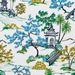 Blue Asian Toile Fabric - Multicolored Embroidered Toile Fabric for ...