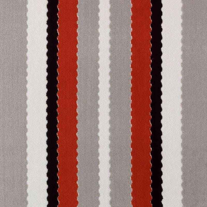 Red Grey Velvet Stripe Upholstery Fabric Modern Black White | Etsy