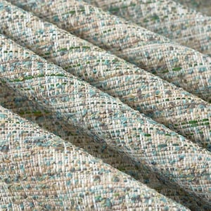 Aqua Tweed Upholstery Fabric - Turquoise Grey Fabric for Furniture ...