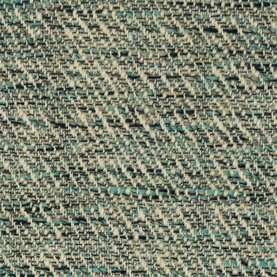 Turquoise Woven Upholstery Fabric Turquoise Grey Tweed - Etsy
