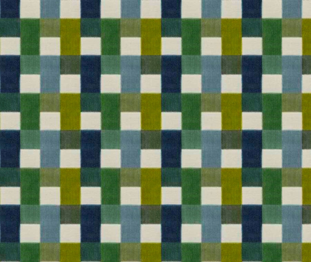Chartreuse Navy Velvet Upholstery Fabric Blue Green Geometric Velvet ...