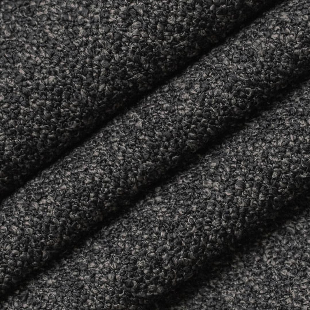 Black Grey Tweed Upholstery Fabric - Black Fabric for Furniture - Dark ...