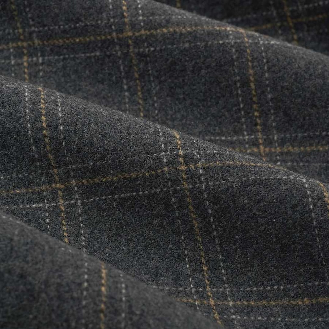 Grey Plaid Upholstery Fabric for Furniture Dark Grey Wool Plaid Fabric ...