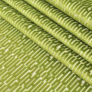Chartreuse Velvet Upholstery Fabric - Geometric Velvet for Sofas and ...