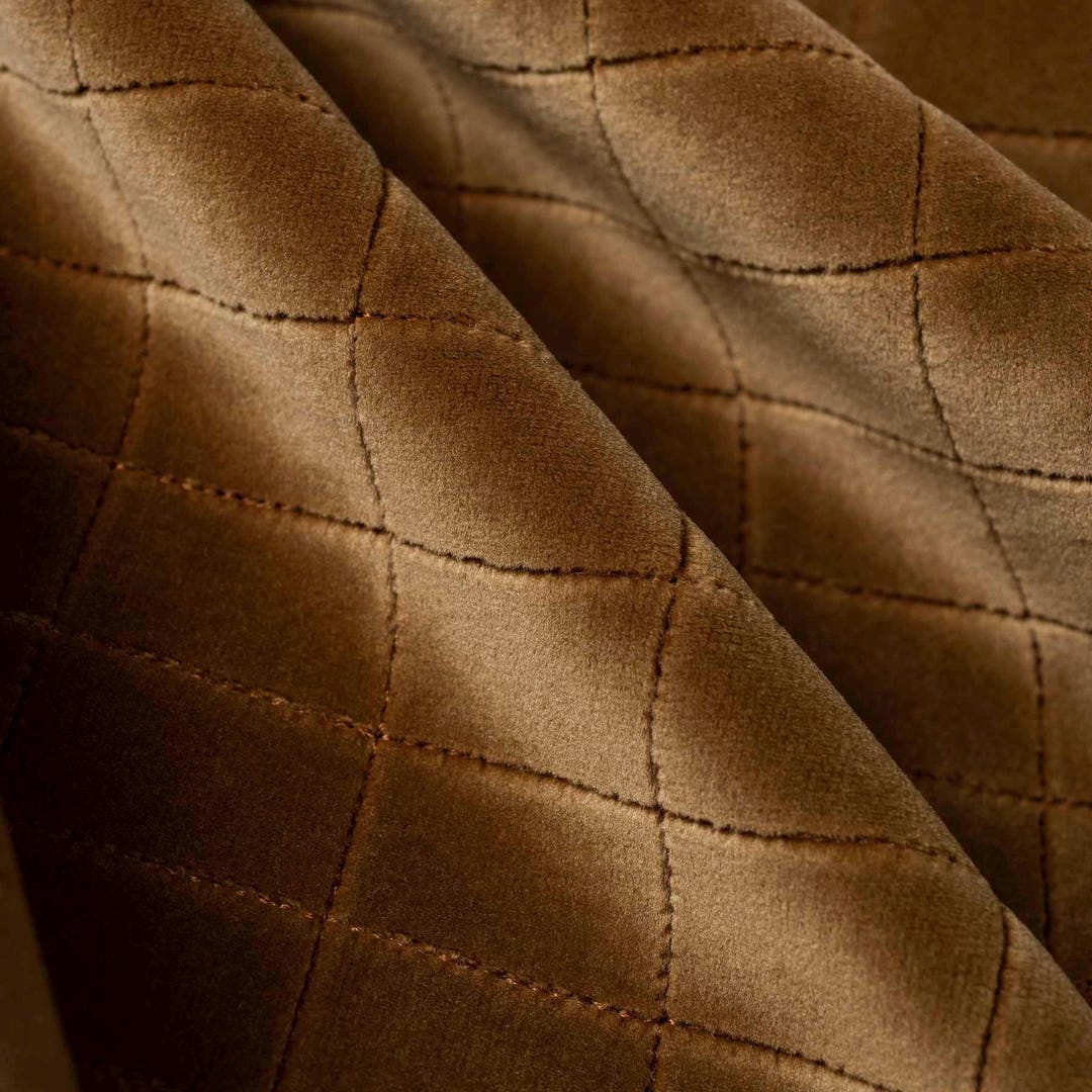 Cognac Brown Velvet Upholstery Fabric for Furniture and Drapery - Brown ...