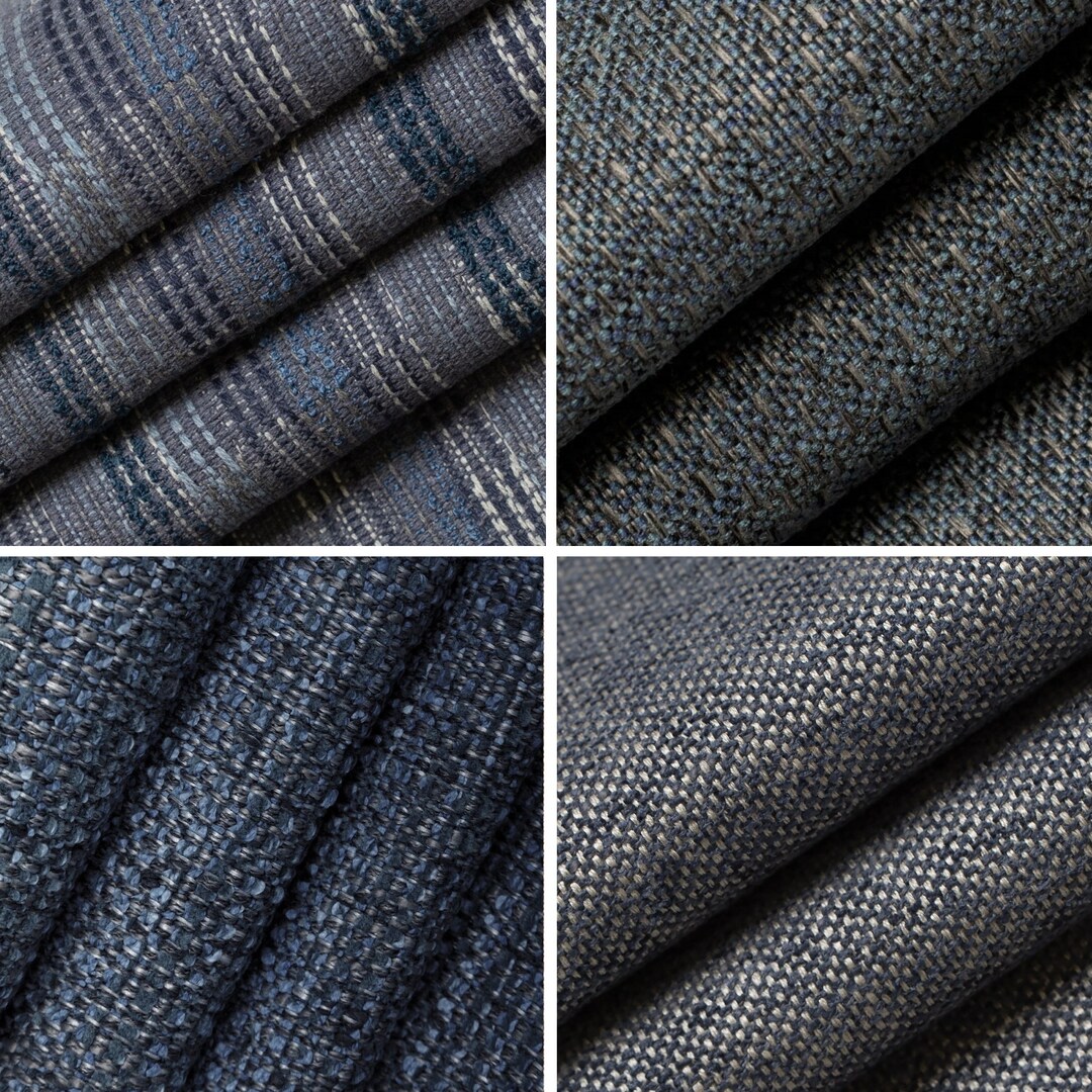 Blue Crypton Upholstery Fabric for Furniture Navy Blue Stain Resistant ...