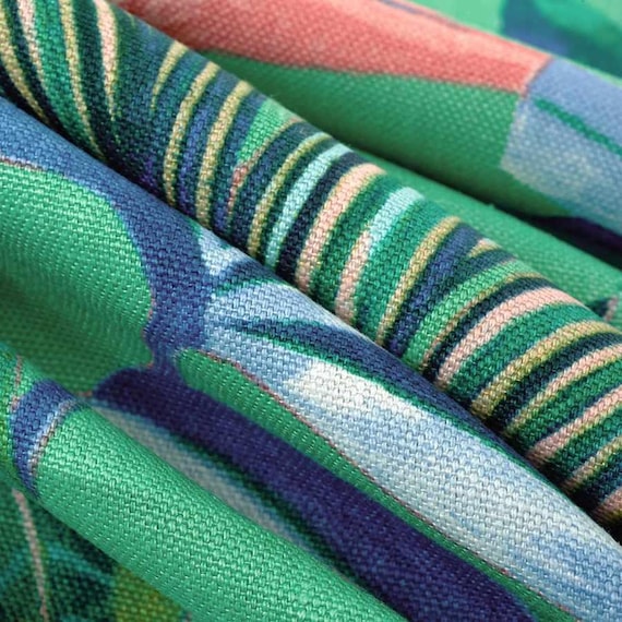 Blue and green drapery fabric store