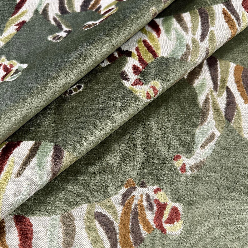 Olive Green Velvet Upholstery Fabric - Durable Velvet Fabric With ...