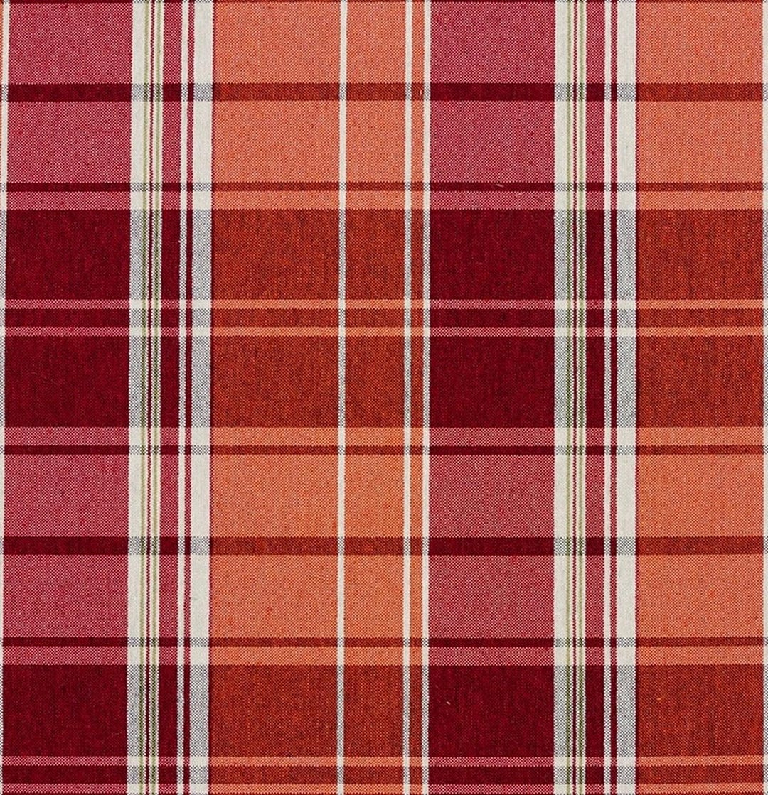 Pink Orange Upholstery Fabric - Multicolored Plaid Fabric for Furniture ...