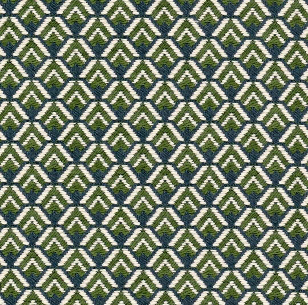 Olive Green Upholstery Fabric - Navy Blue Geometric Fabric for ...