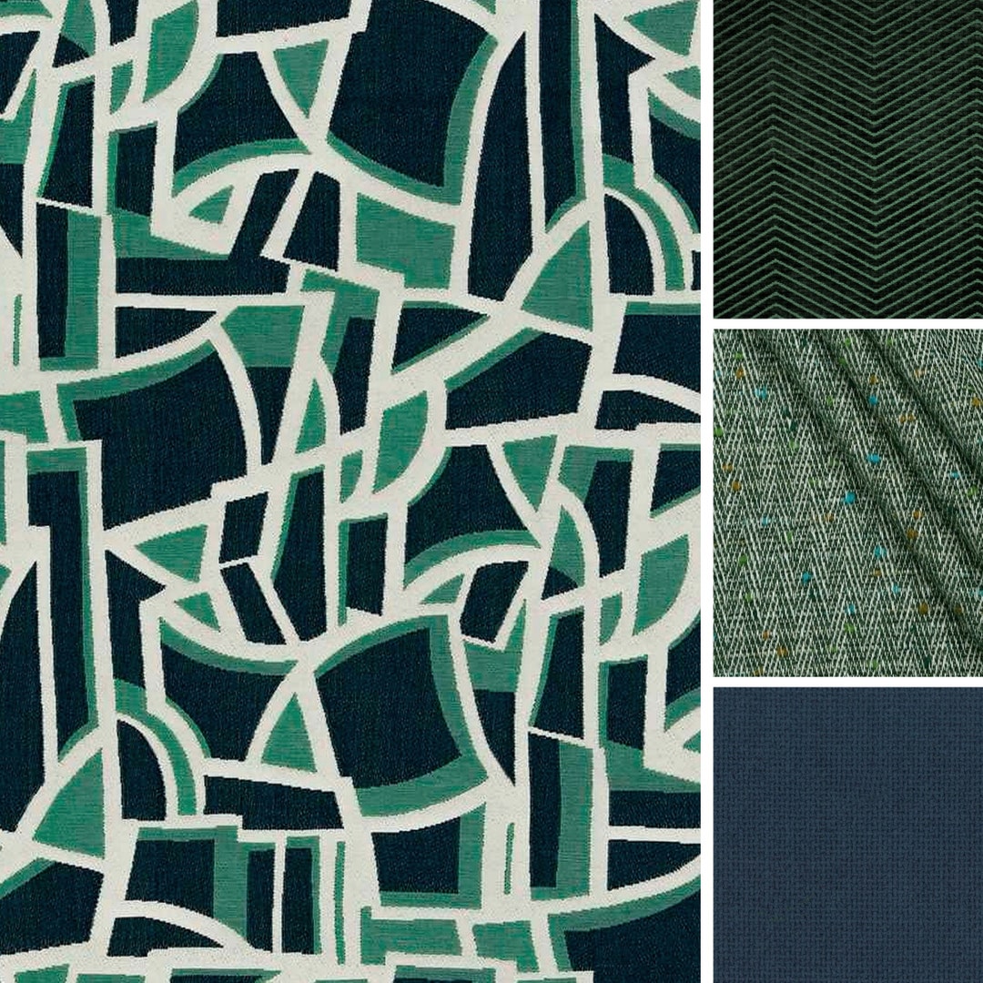 Navy Blue Geometric Upholstery Fabric Green Herringbone - Etsy Navy Blue Geometric Upholstery Fabric Green Herringbone - Etsy