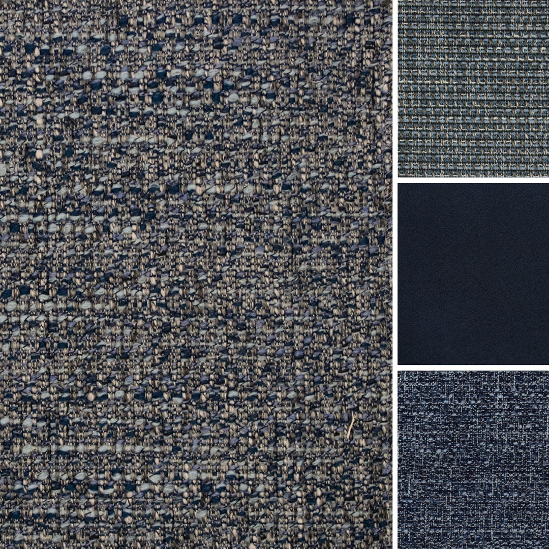Navy Blue Tweed Upholstery Fabric Denim Blue Fabric for - Etsy