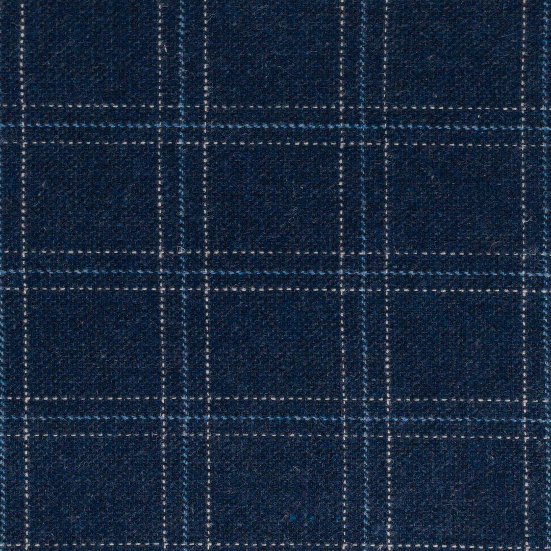 Navy Blue Plaid Upholstery Fabric for Furniture Dark Blue - Etsy