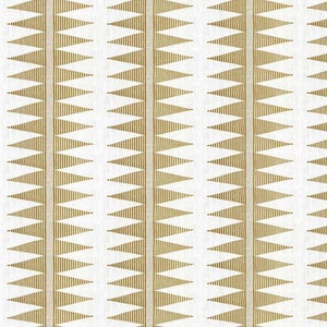 Gold Geometric Upholstery Fabric – Gold and White Linen Striped Fabric ...