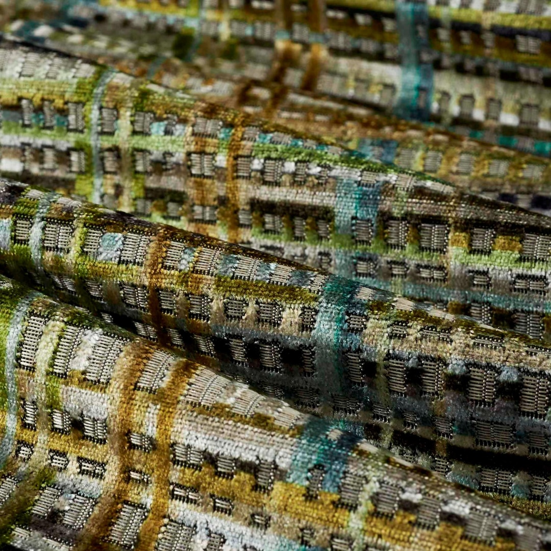 Chartreuse Velvet Upholstery Fabric - Teal Chartreuse Designer Fabric ...