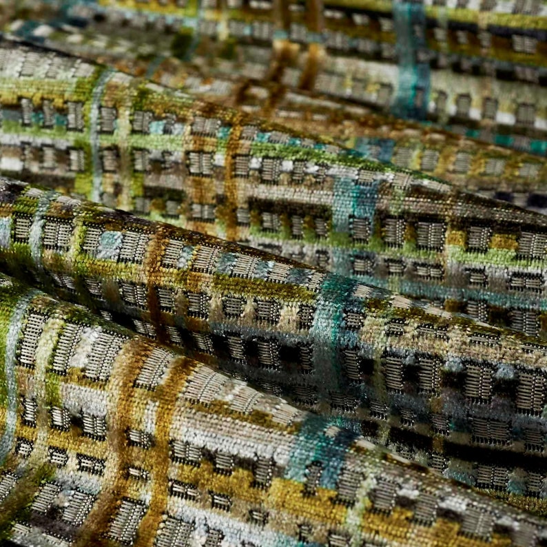 Chartreuse Velvet Upholstery Fabric - Teal Chartreuse Designer Fabric ...