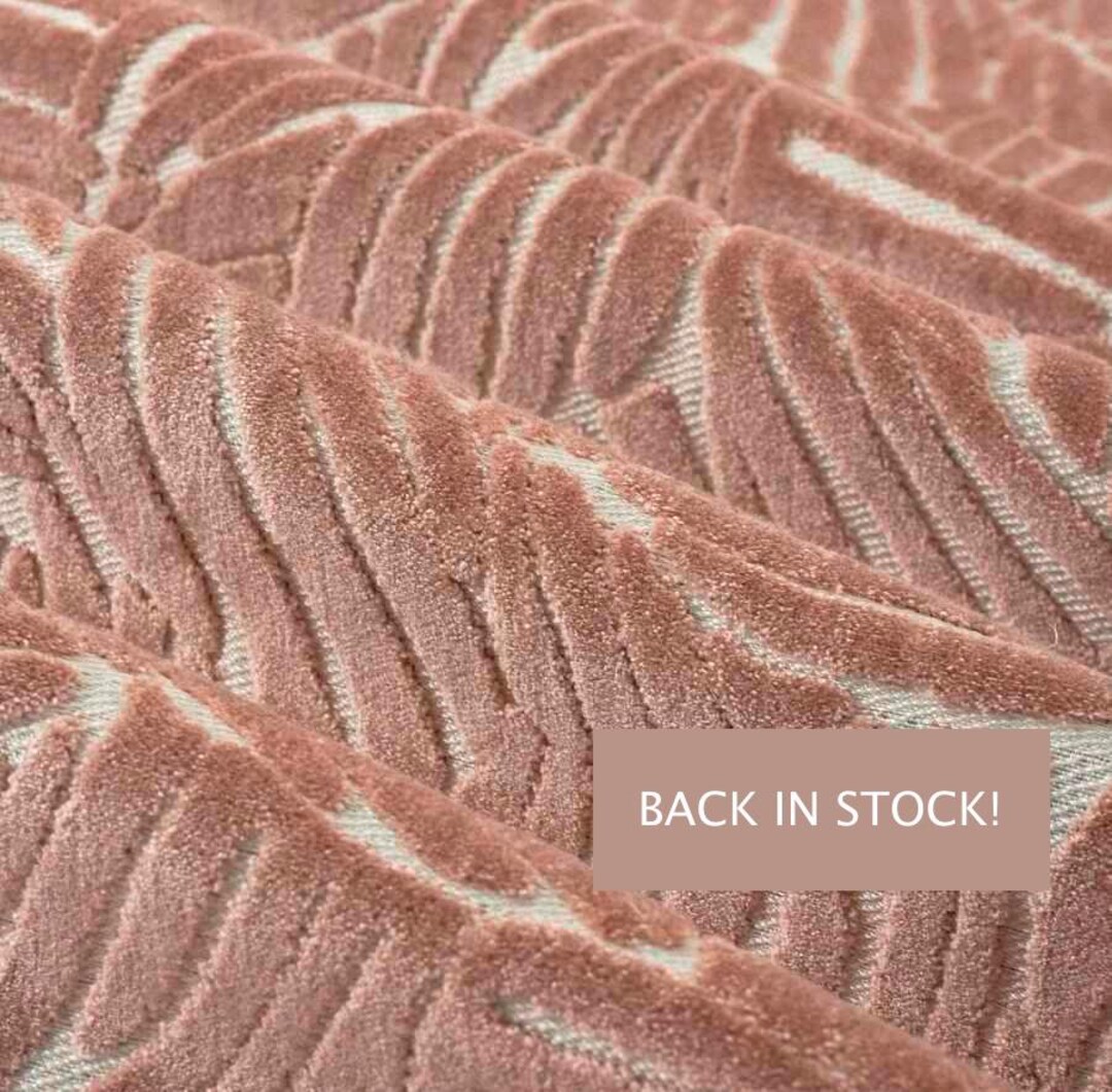 Pink Velvet Upholstery Fabric - Blush Pink Raised Velvet for Furniture ...