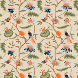 Pink Orange Fabric - Multicolored Embroidered Fabric for Curtains and ...