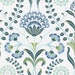 Blue Floral Embroidered Designer Fabric for Curtains and Roman Shades ...