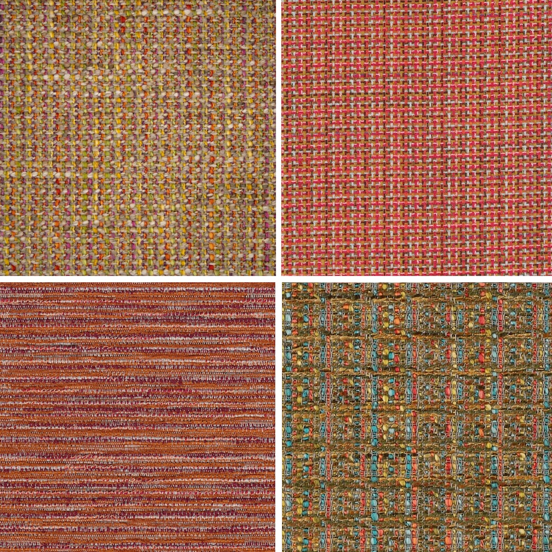 Orange Tweed Upholstery Fabric Multicolored Tweed Upholstery Fabric for ...