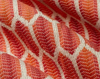 New Orange Coloured Geometric Diamond Modern Pattern Upholstery ...